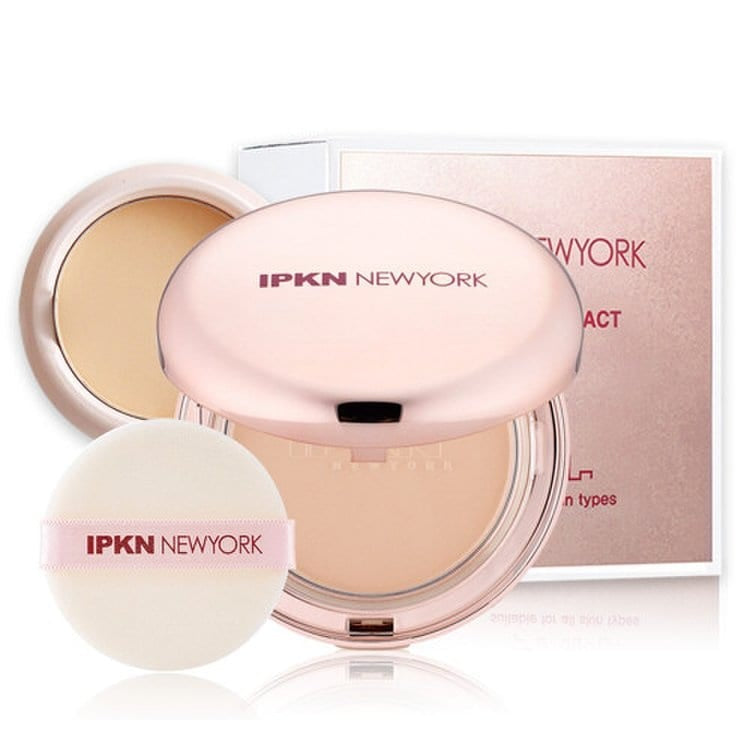 IPKN SATIN FINISH PACT 15g + Refil 15g SPF50+, PA+++ 입큰 새틴 피니쉬 파우더 팩트 ...