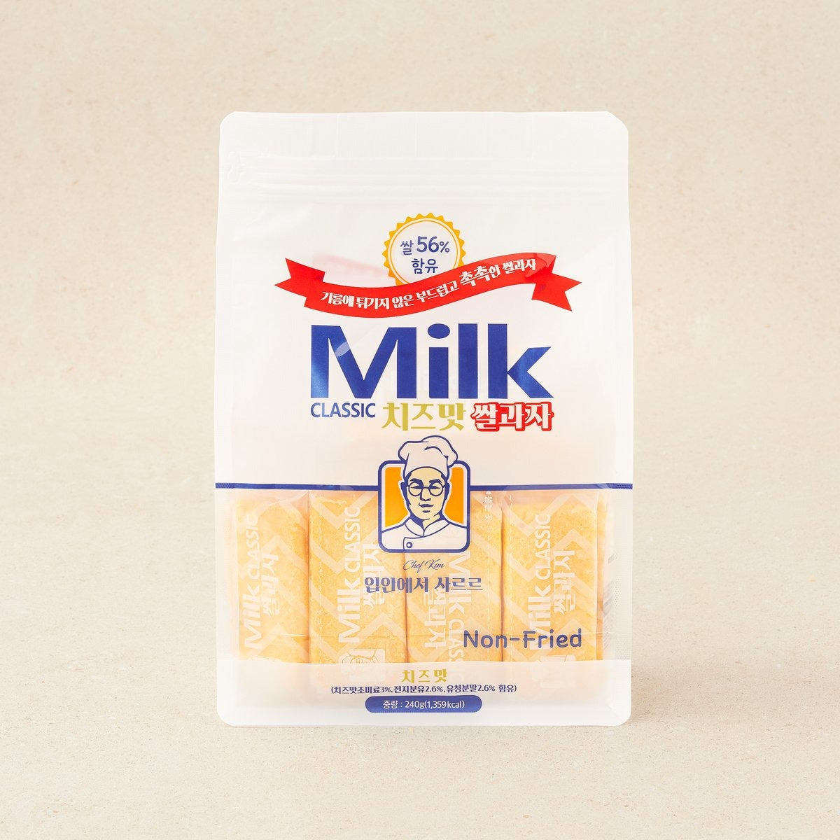 [PACK OF 3] Milk Classic Rice Crackers Cheese 240g 밀크 클래식 쌀과자 치즈 240g ...