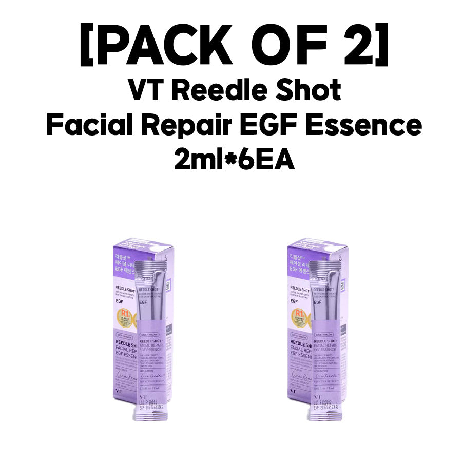 [PACK OF 2] VT Reedle Shot Facial Repair EGF Essence 2ml x 6ea VT 리들샷 ...