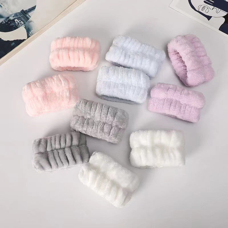 [PACK OF 4] Wrist Wash Band ( Washing Face Towel Band & Scrunchies ) 4 ...
