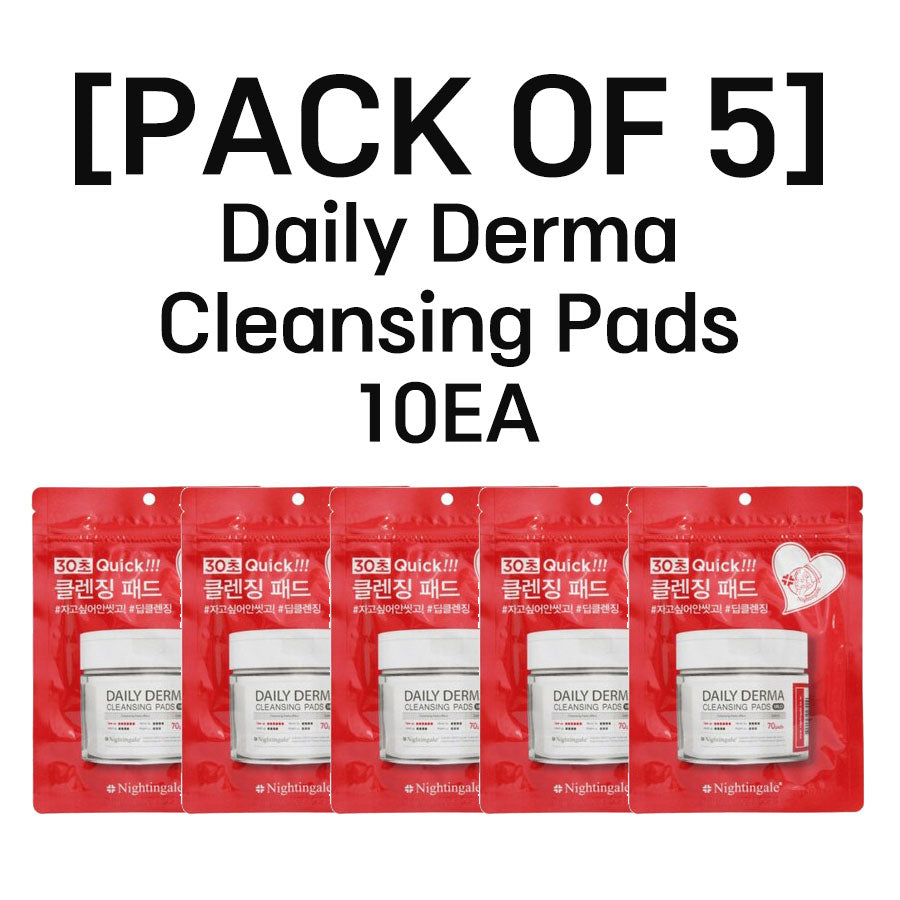 [PACK OF 5] Nightingale Daily Derma Cleansing Pads Mild 10pad 나이팅게일 데일 ...